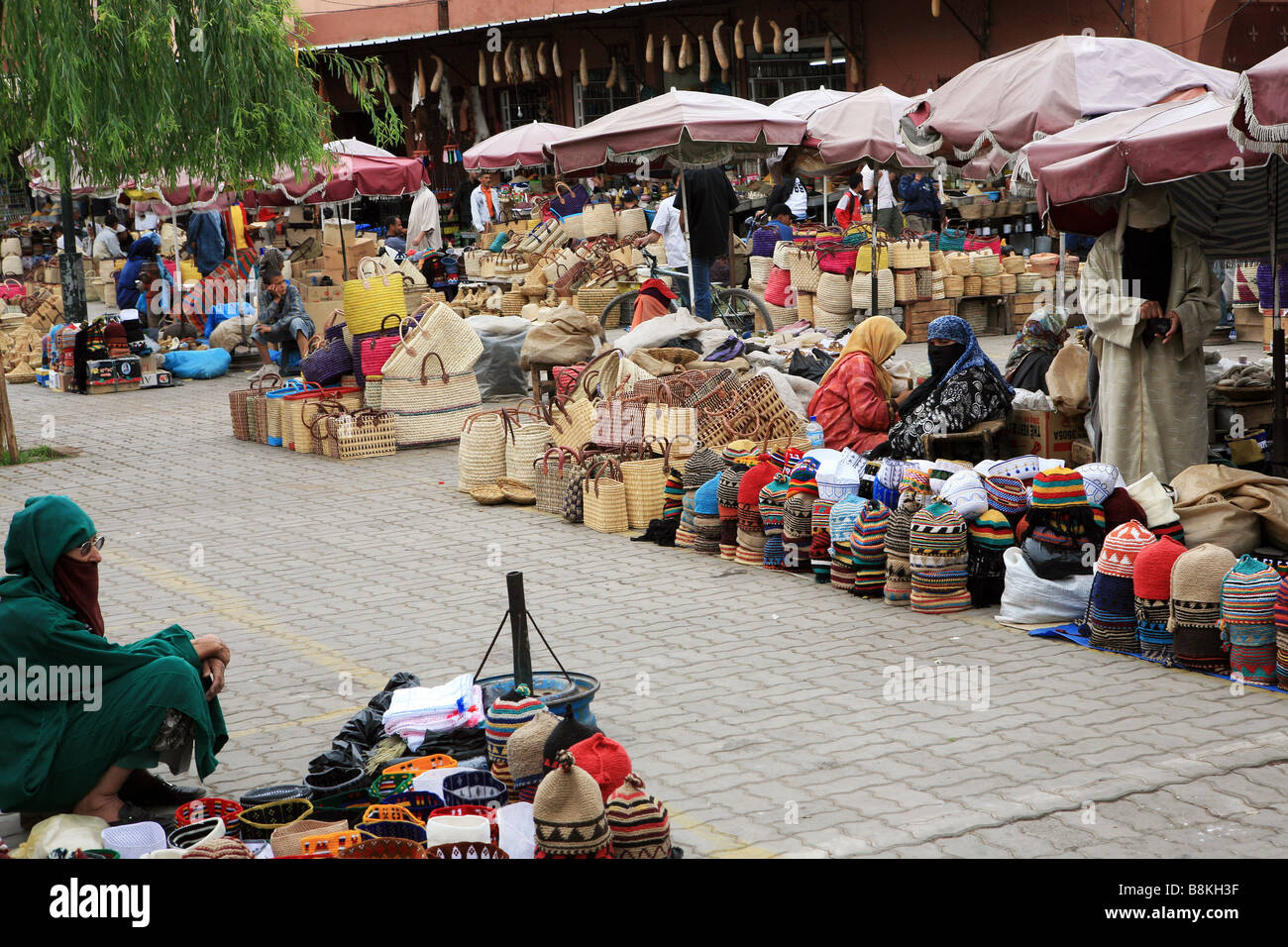 Traditional Shops, Main Square, Jemaa El Fna, Marrakech, Morocco Stock ...
