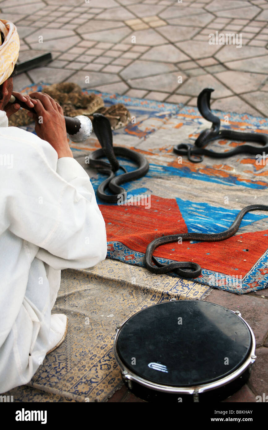 Traditional Snake Charmer, Main Square, Jemaa El Fna, Marrakech ...