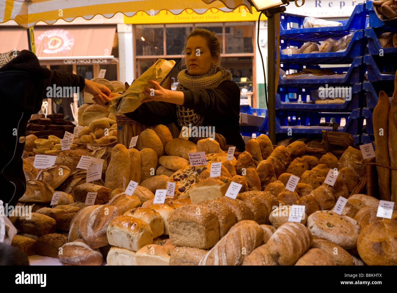 bread stall Borough Market London Stock Photo - Alamy