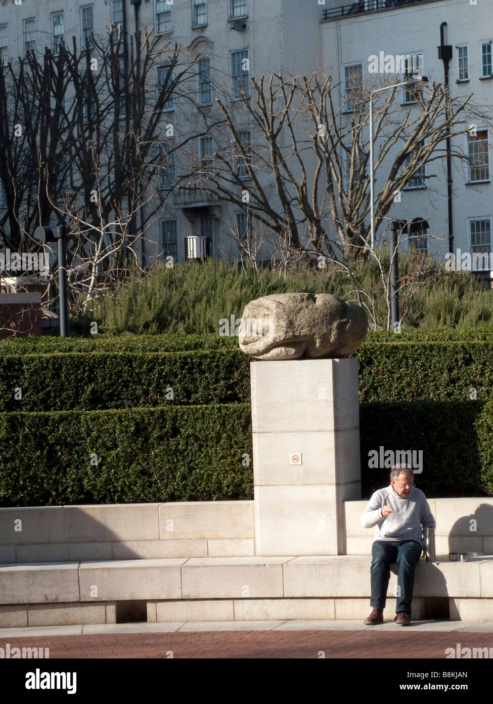 The British Library courtyard , London, England, United Kingdom Stock ...