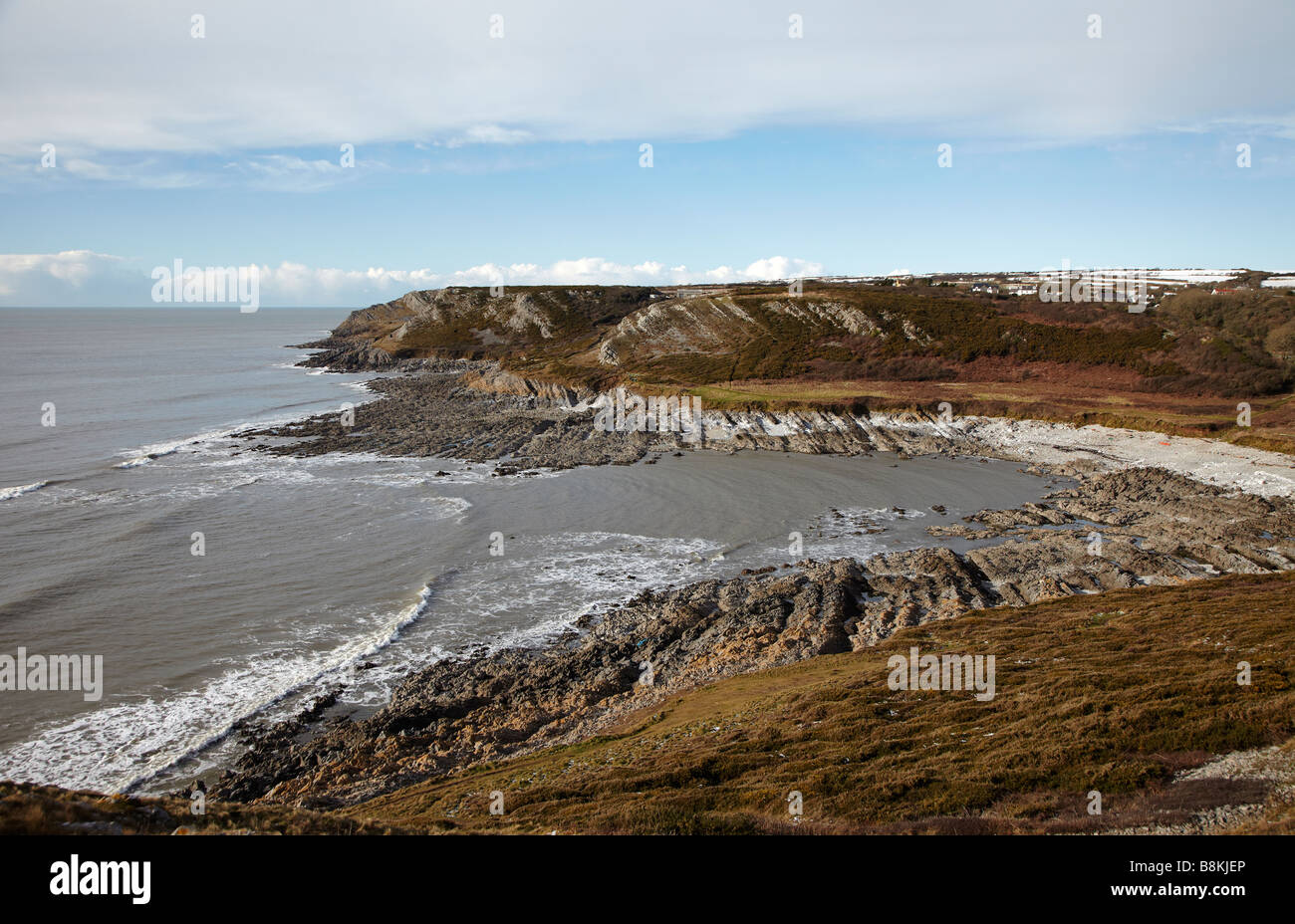Overton Mere, Port Eynon Bay, Gower, South Wales, UK Stock Photo - Alamy