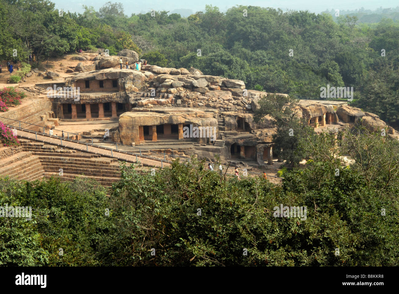 General-View of Udaigiri caves from Khandagiri. Orissa, Udaigiri, India ...