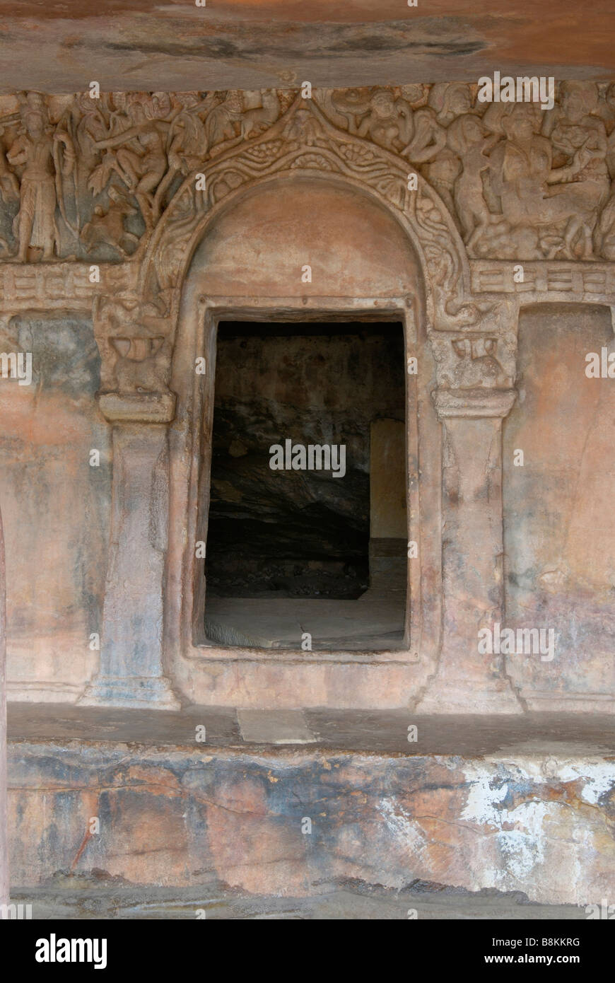 Rani Gumpha (Queen's cave) upper storey showing second cell from viewer ...