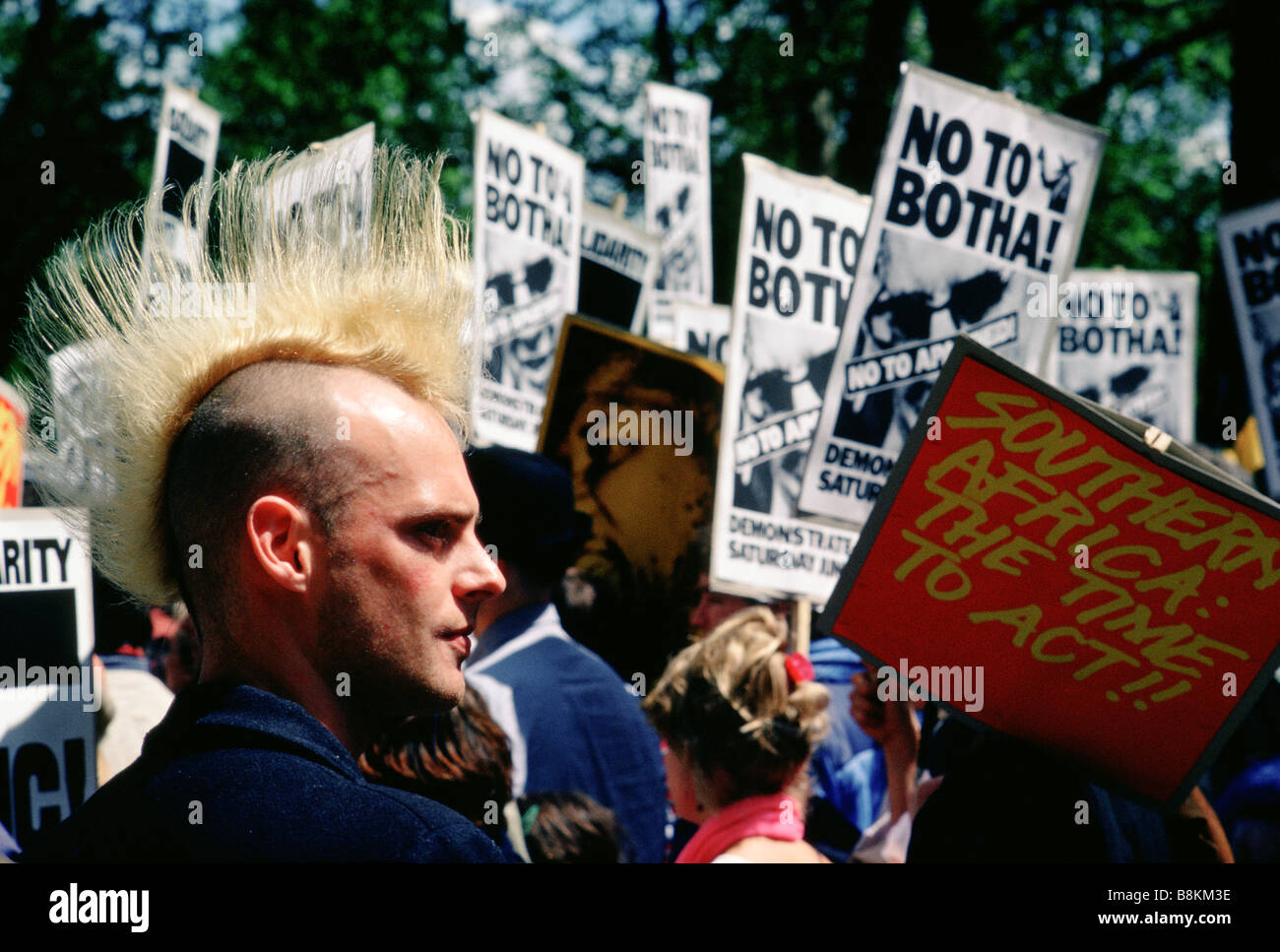 Anti Apartied demonstration Hyde Park London June 1984 Stock Photo - Alamy