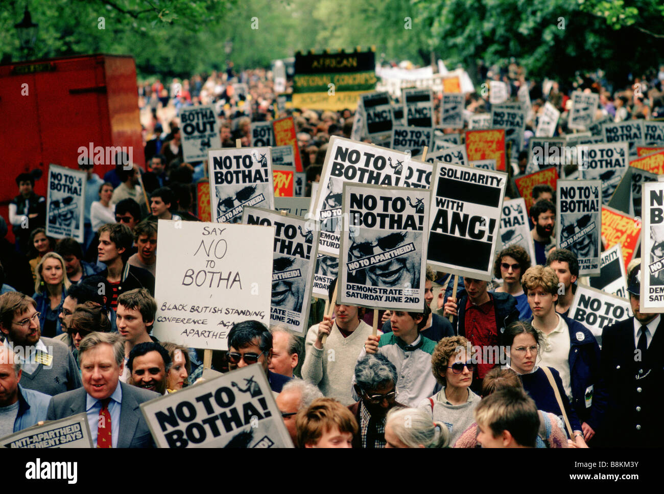 Anti Apartied demonstration Hyde Park London June 1984 Stock Photo - Alamy