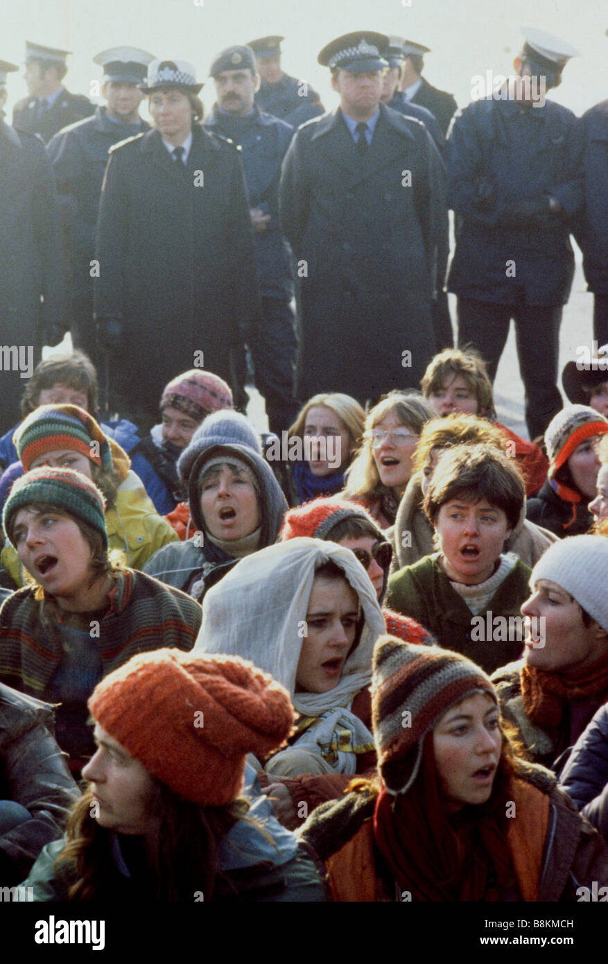 Greenham Berkshire UK 13 Dec 1982 Protesters at the Greenham Common ...