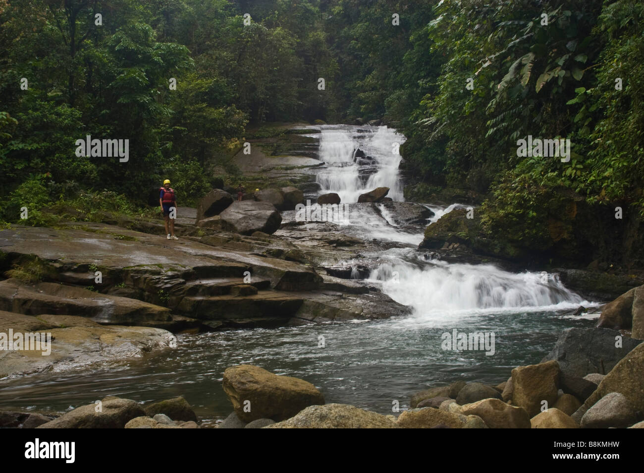 Small waterfall entering the Pacuare river, Costa Rica Stock Photo - Alamy