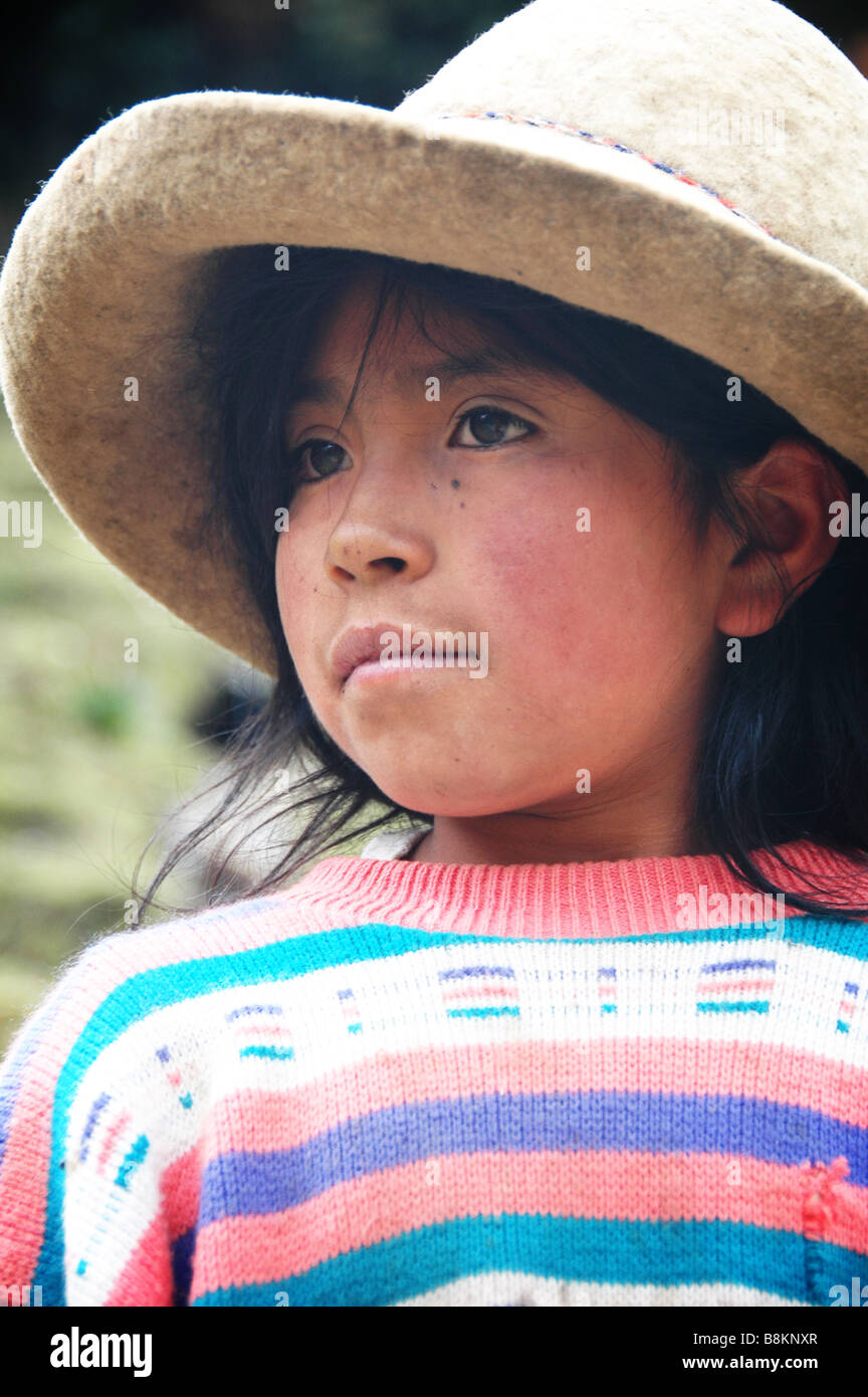 An Indian girl in Peru Stock Photo - Alamy