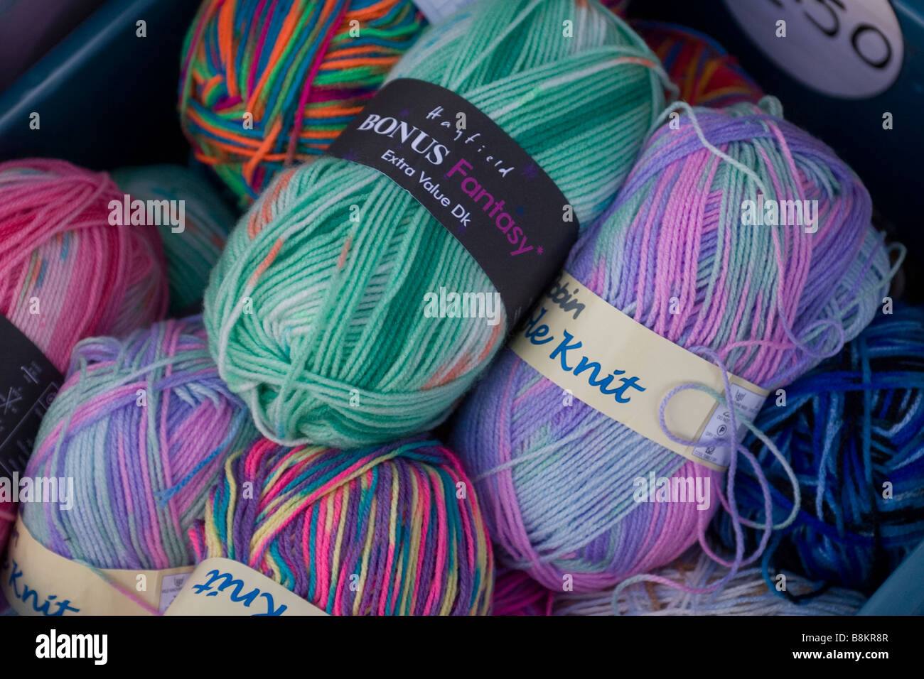 Bayfield and Robin balls wool Stock Photo - Alamy