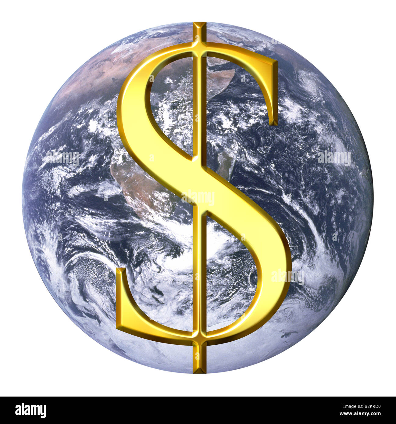 Dollar over earth Stock Photo - Alamy