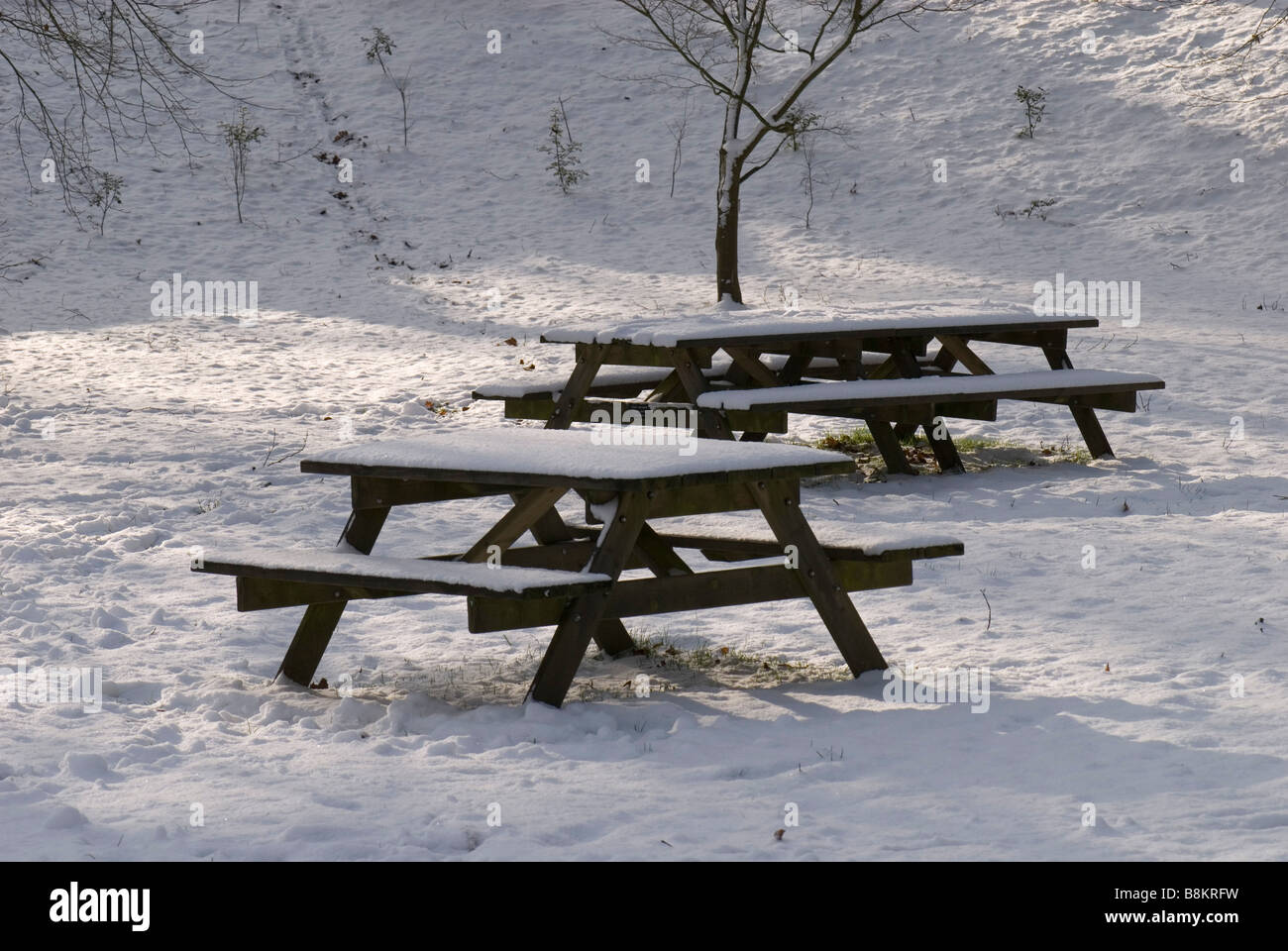 Picnic table covered in snow hi-res stock photography and images - Alamy