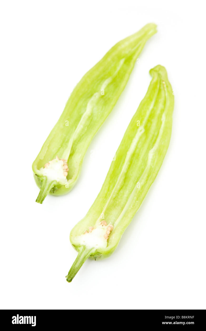Carliston Peppers isolated on a white studio background Stock Photo - Alamy