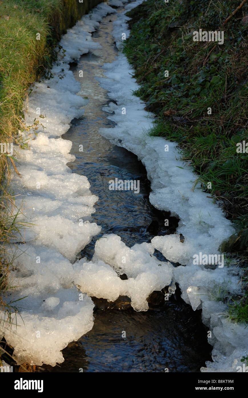 Thawing mill leat Llanrhystud, Ceredigion, Wales Stock Photo - Alamy
