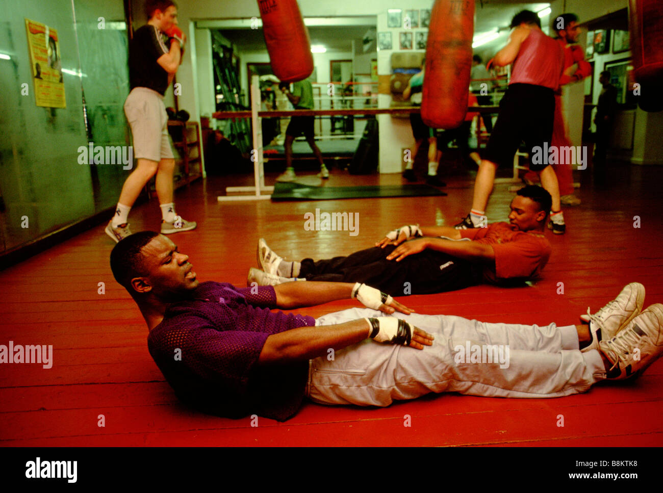 Moss Side Manchester A young boxer training at Phil Martin s Champ Camp ...