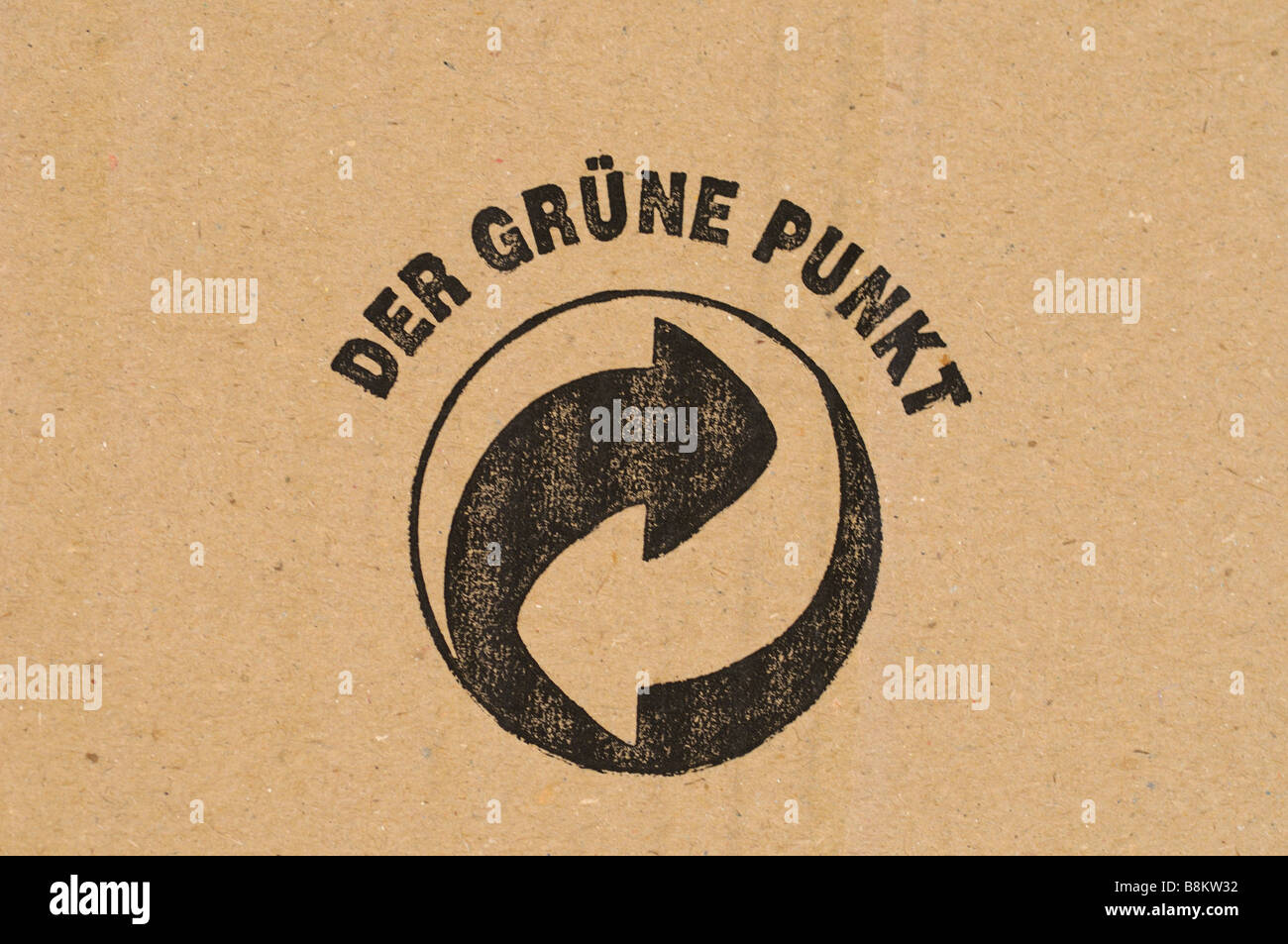 German cardboard recycling logo Stock Photo - Alamy