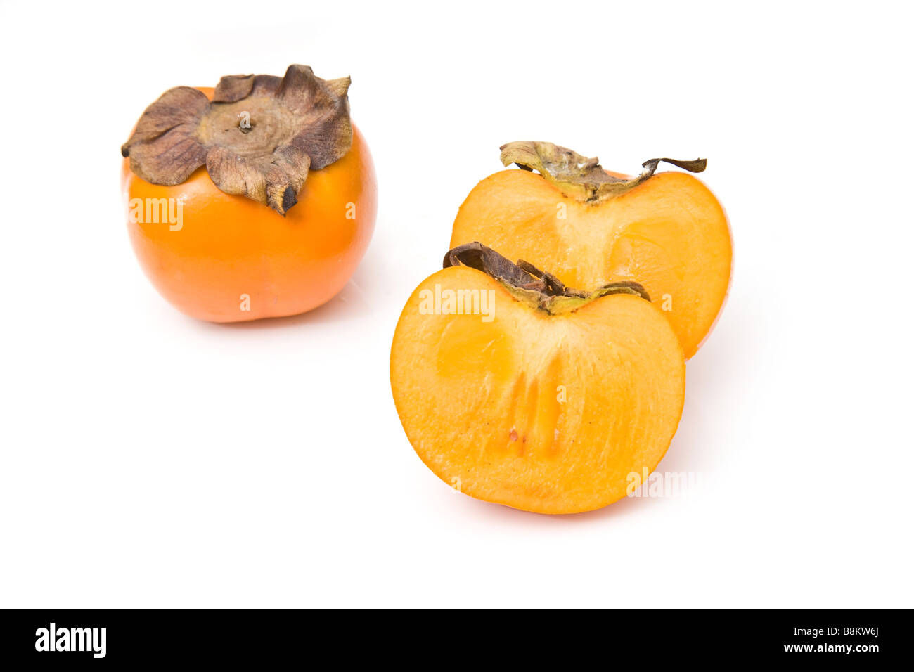 Sharon fruit or Persimon fruit isolated on a white studio background ...