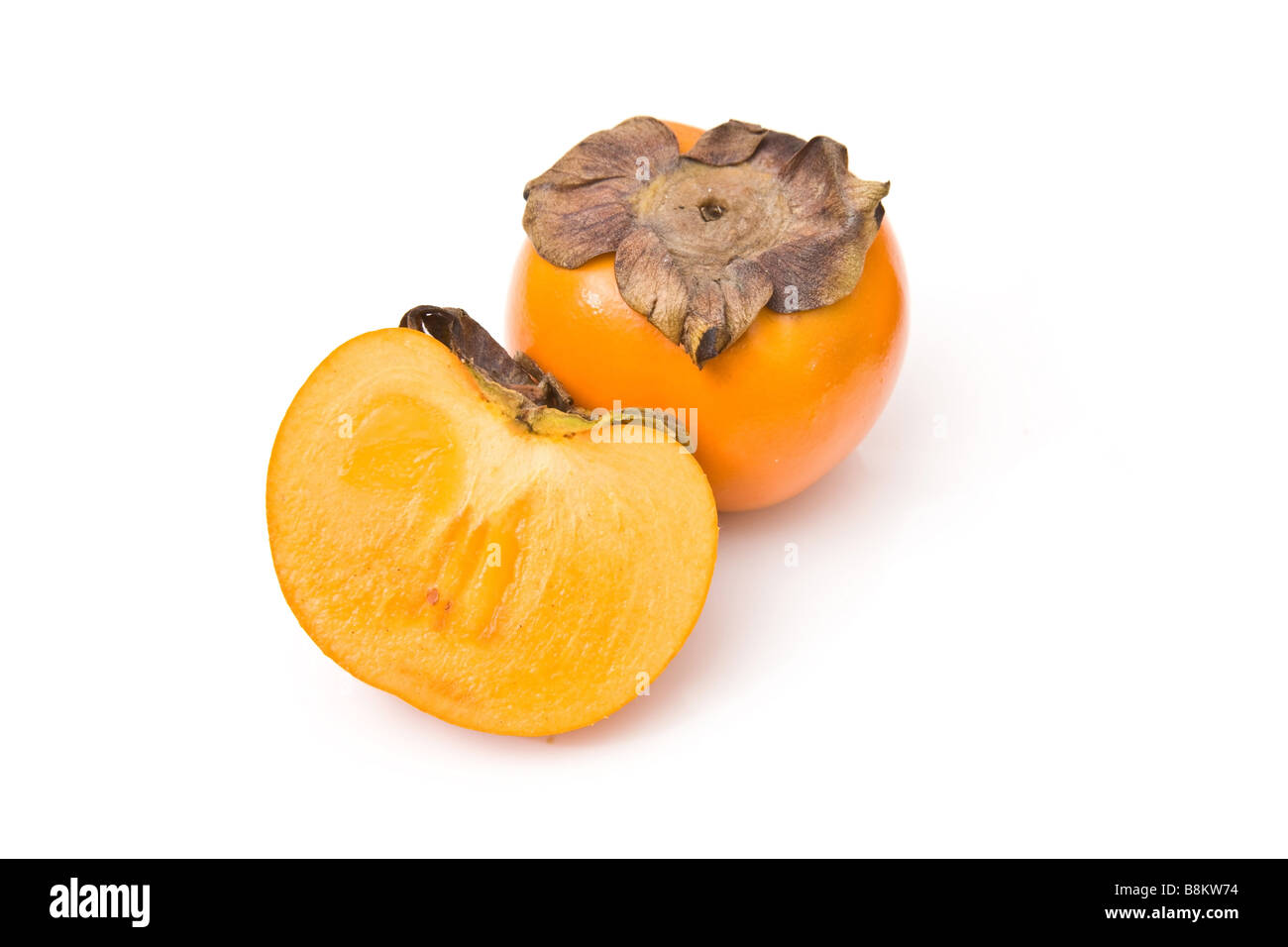 Sharon fruit or Persimon fruit isolated on a white studio background ...