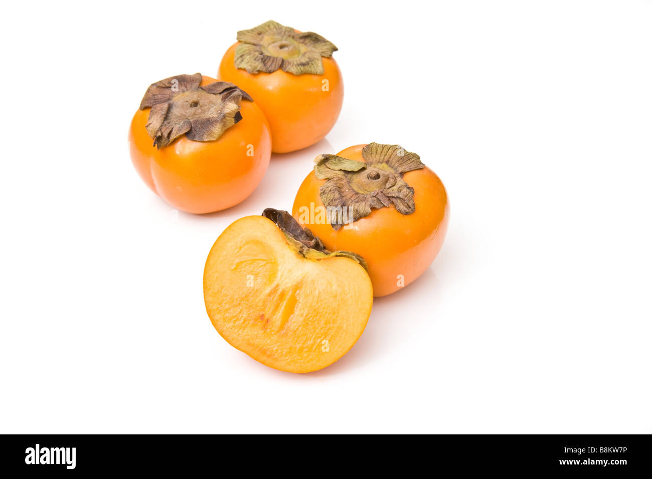 Sharon fruit or Persimon fruit isolated on a white studio background ...