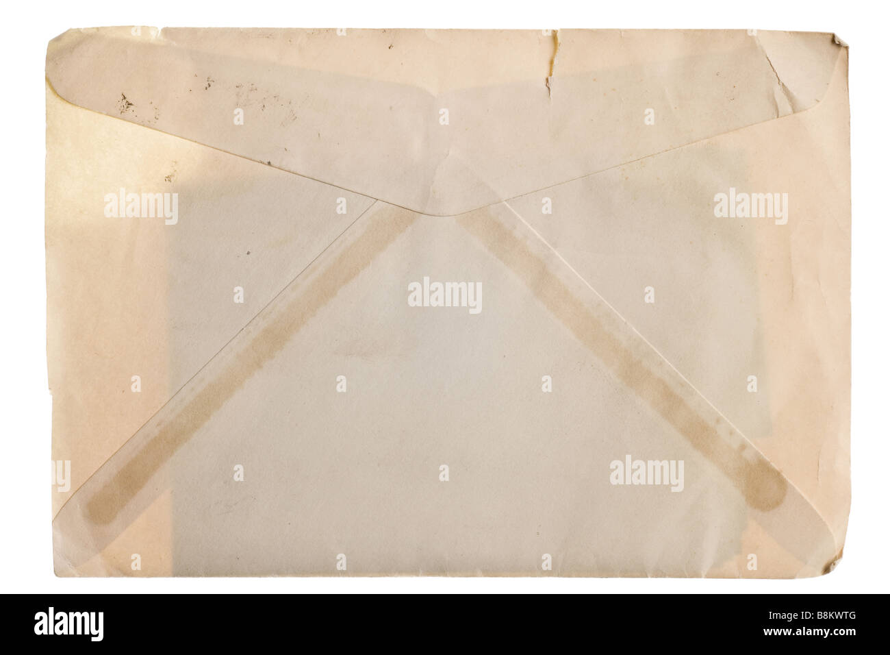 Vintage yellowed envelope isolated on white Stock Photo - Alamy