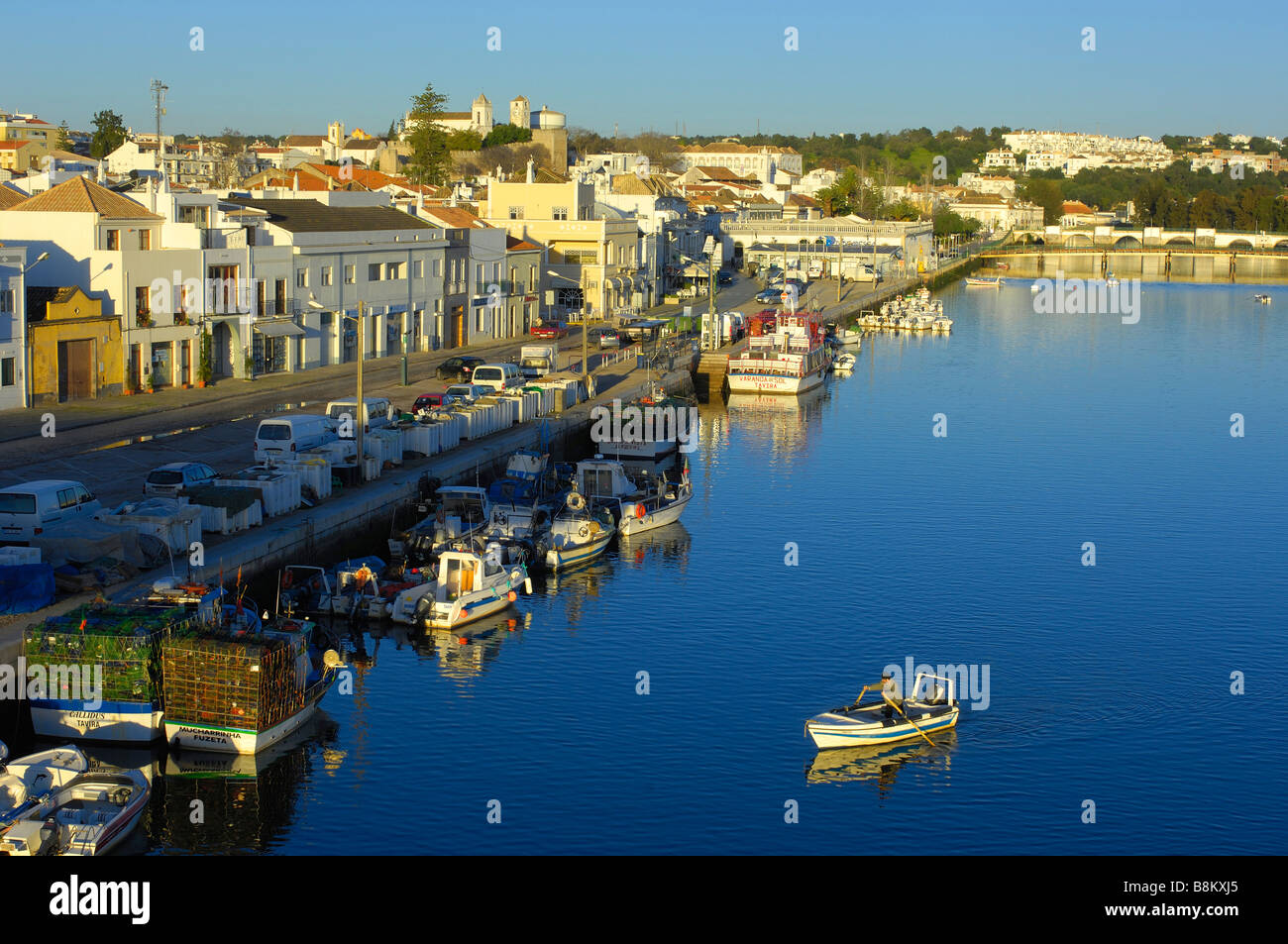 Rio Gilao fisher boats Tavira Algarve Portugal Stock Photo - Alamy