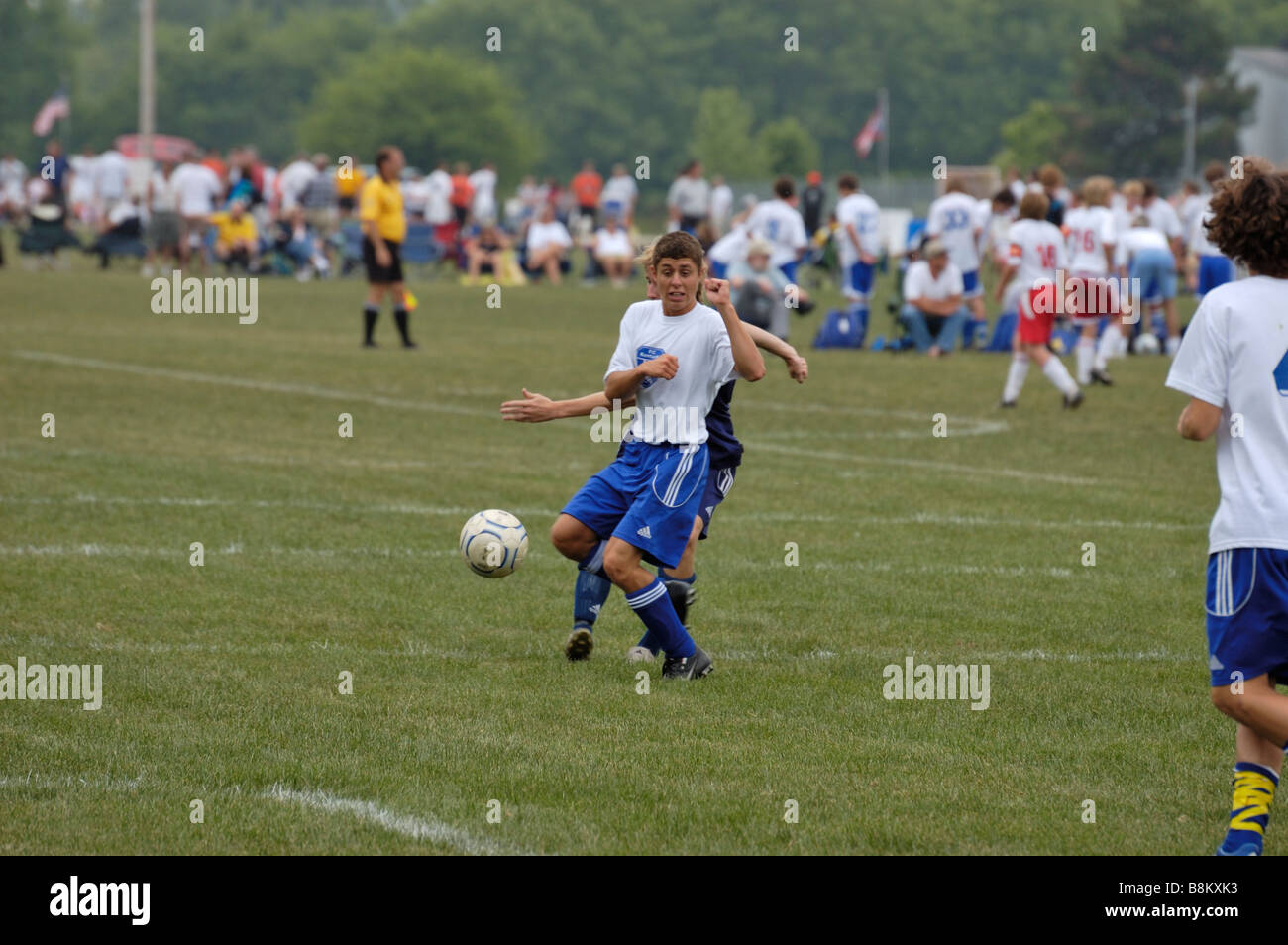 American high school teenage soccer players during a game Stock Photo ...
