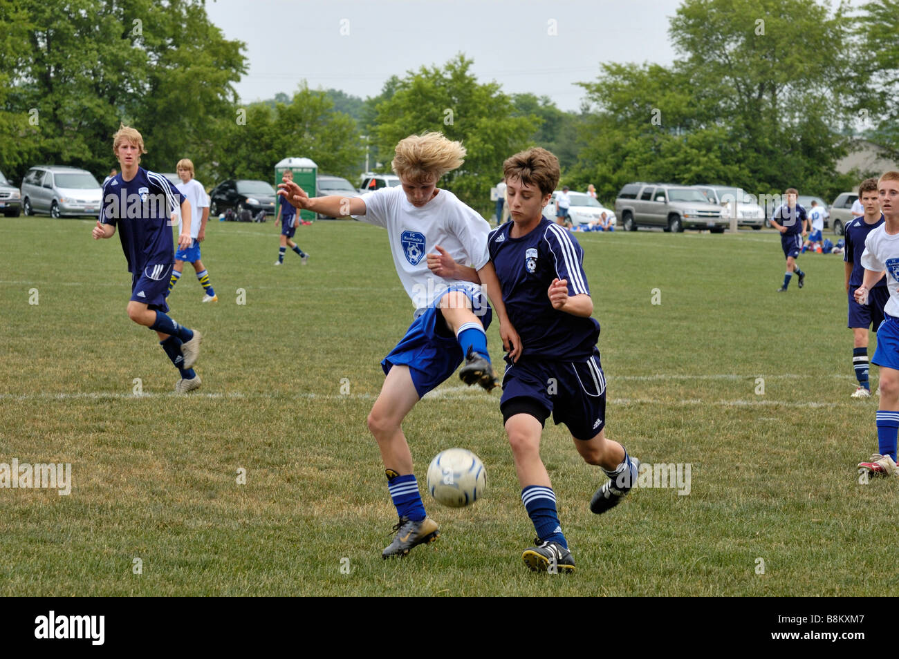 American high school teenage soccer players during a game Stock Photo ...