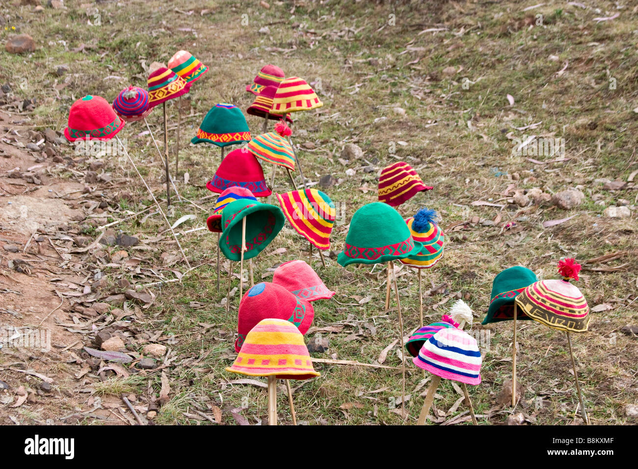 Dorze hats for sale, Ethiopia, Africa Stock Photo - Alamy