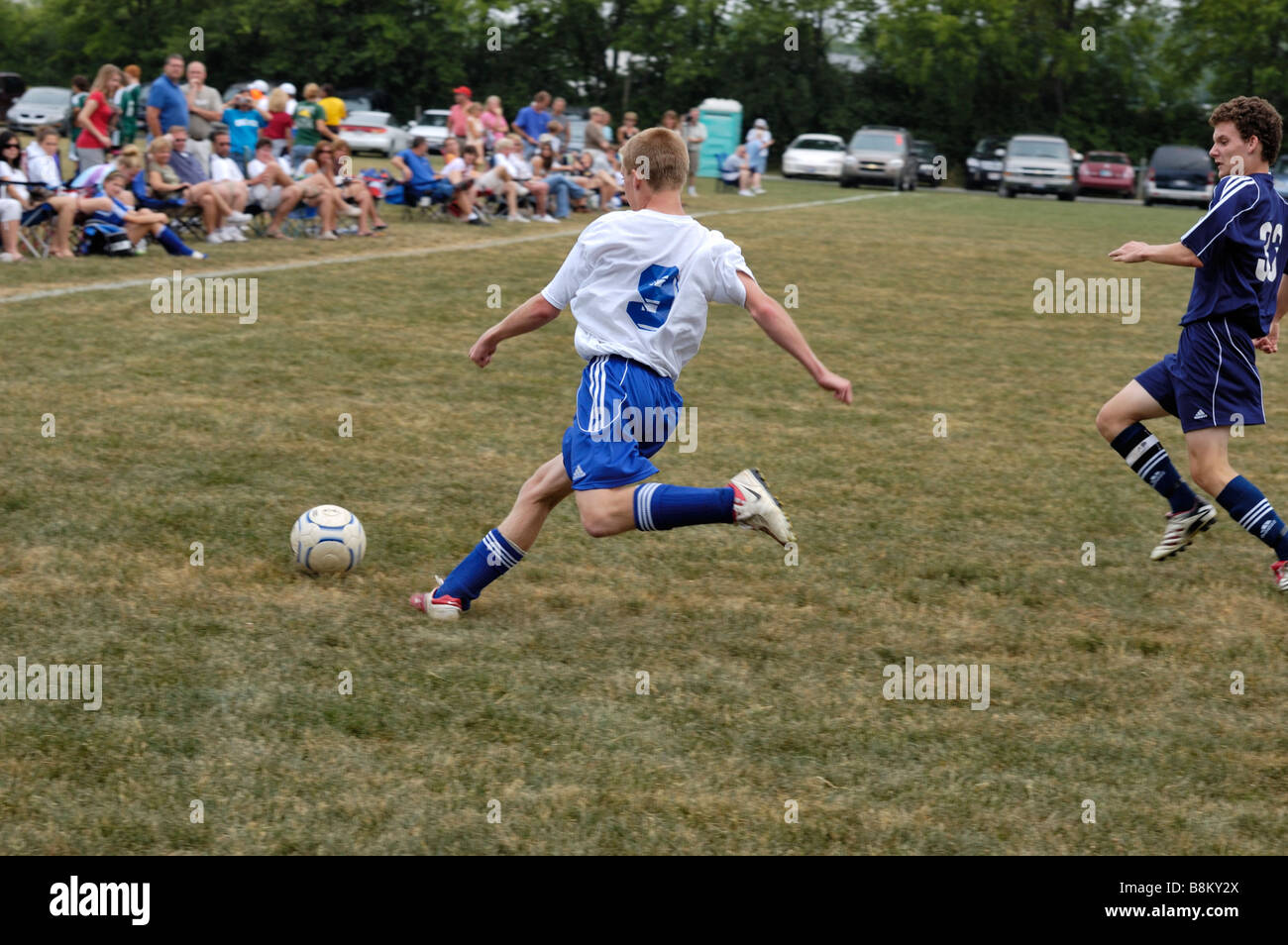 American high school teenage soccer players during a game Stock Photo ...