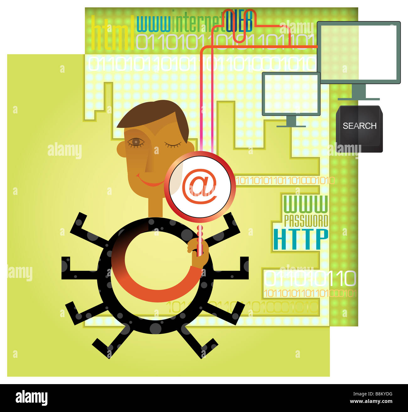 Human spider scanning web pages hi-res stock photography and images - Alamy