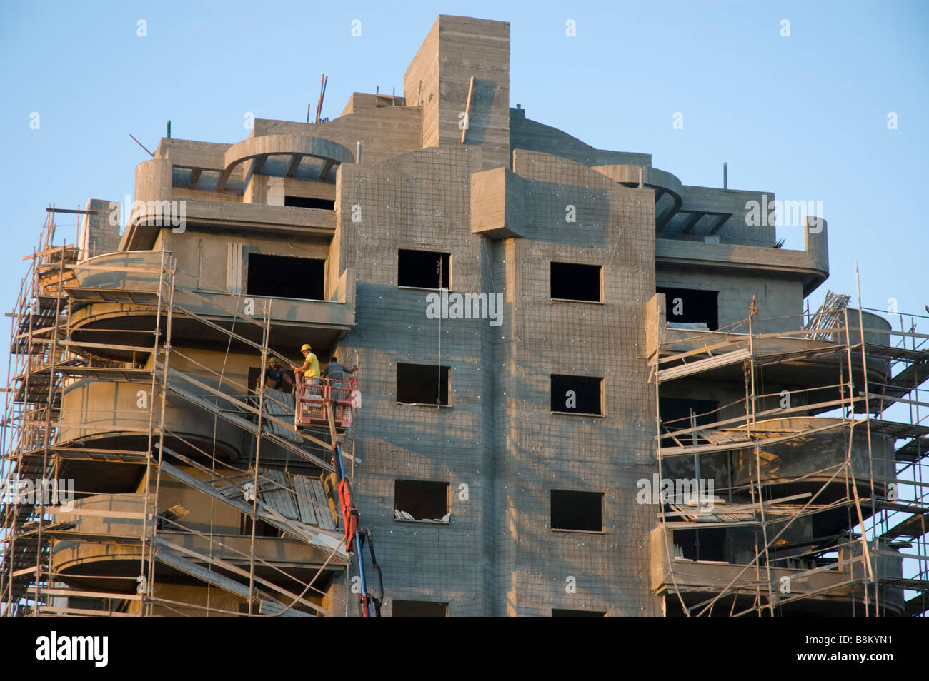Israel Haifa a construction site of a residential apartment building ...