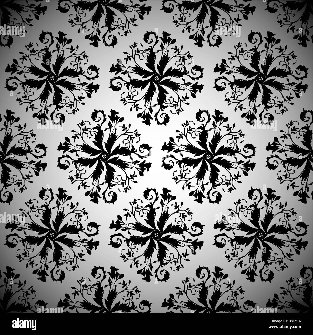 Black repeating seamless design illustrated pattern with silver ...