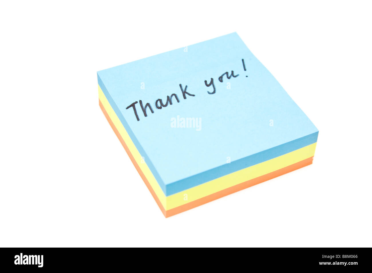 Thanks you post it notes isolated on a white studio background Stock ...