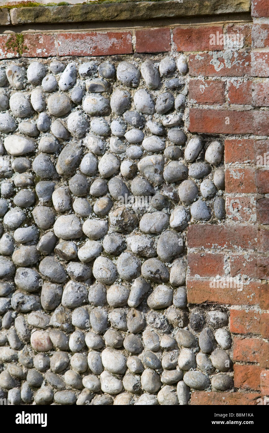 Example of a simple East Angialian flint cobbled wall, North Norfolk UK ...