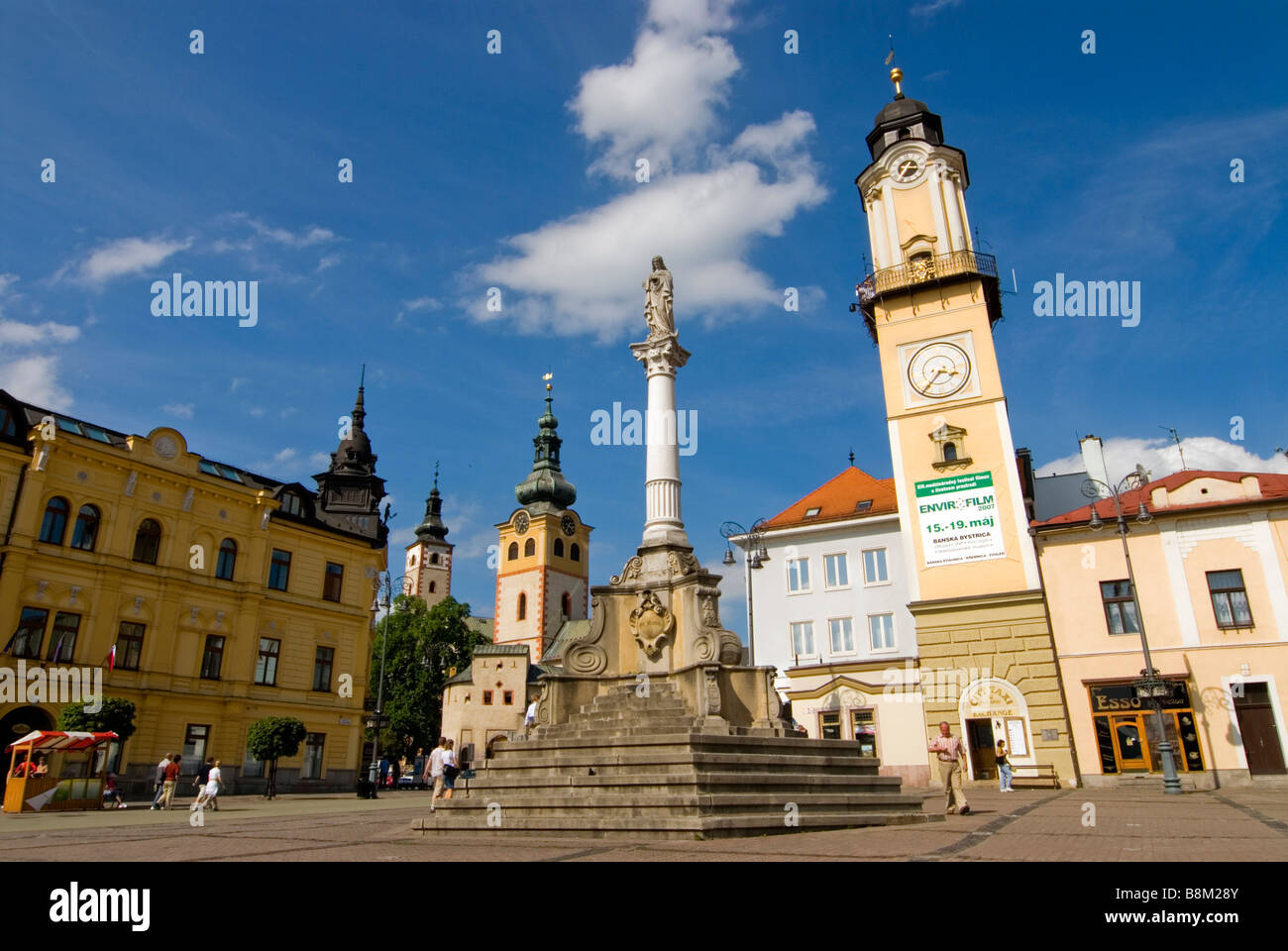 View of the upper part of the Square of the Slovak National Uprising of Banska Bystrica Stock ...