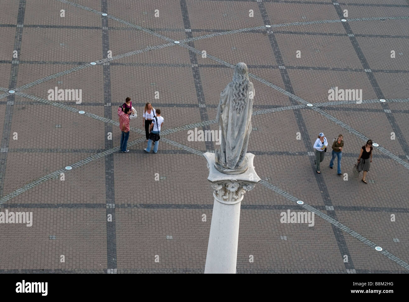 The plague column of the Virgin Mary and the SNP square as seen from the clock tower Stock Photo ...