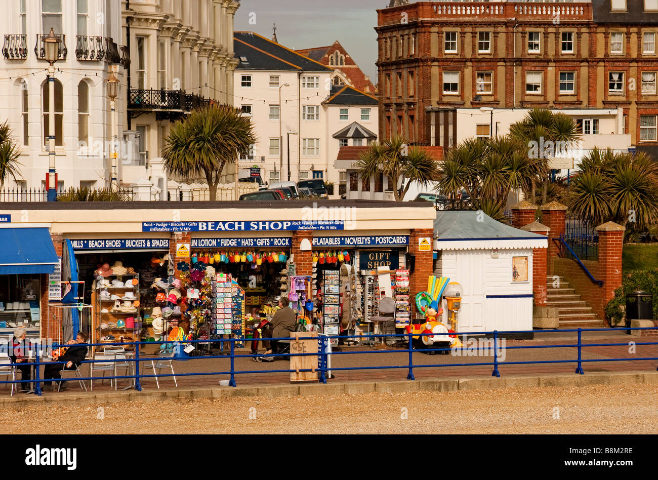 Eastbourne seafront in the sun with a calm sea Stock Photo - Alamy