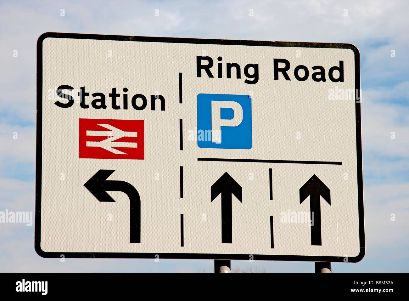 Traffic sign with arrows Stock Photo - Alamy