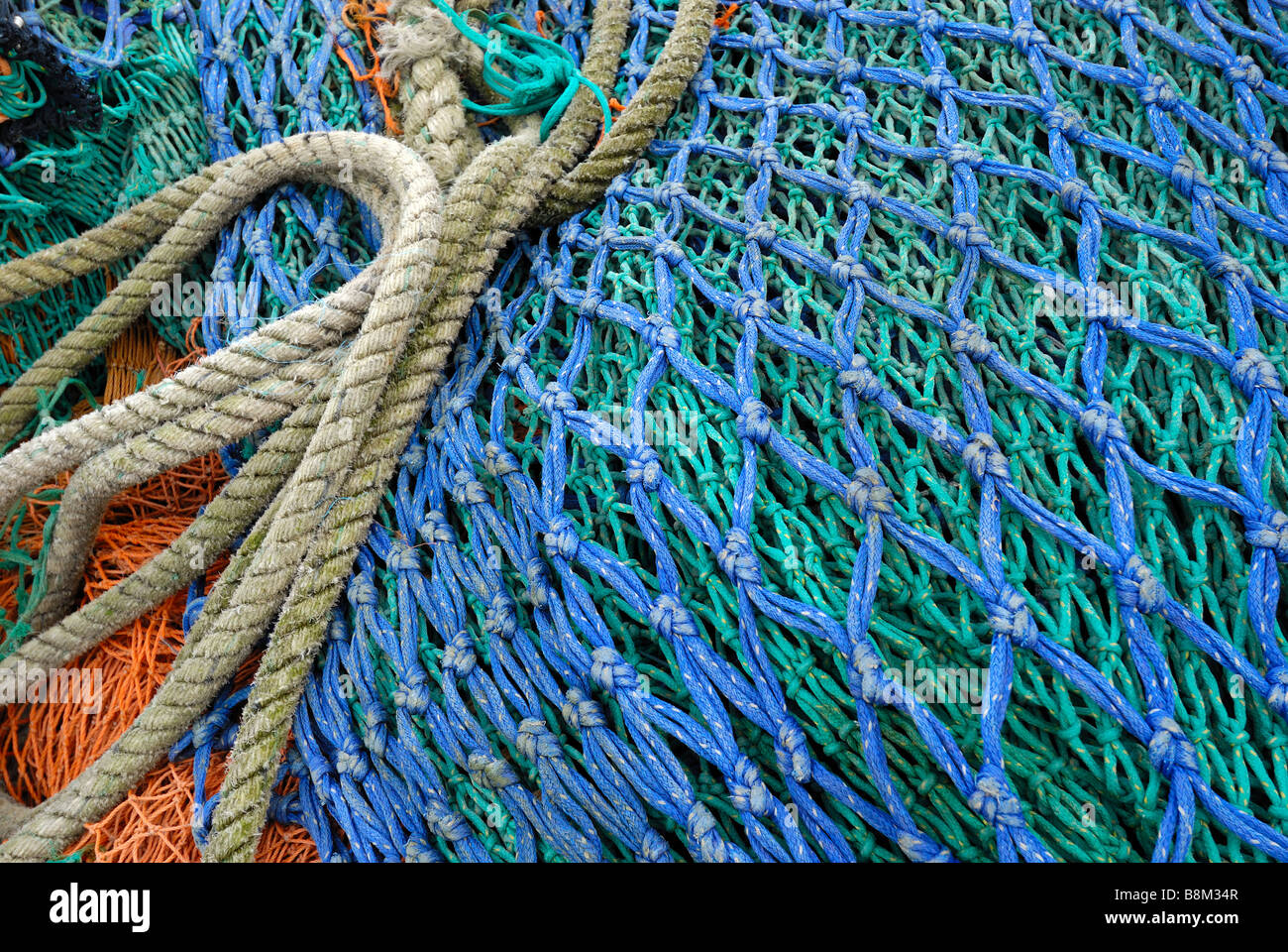 Fishing nets and rope Stock Photo - Alamy