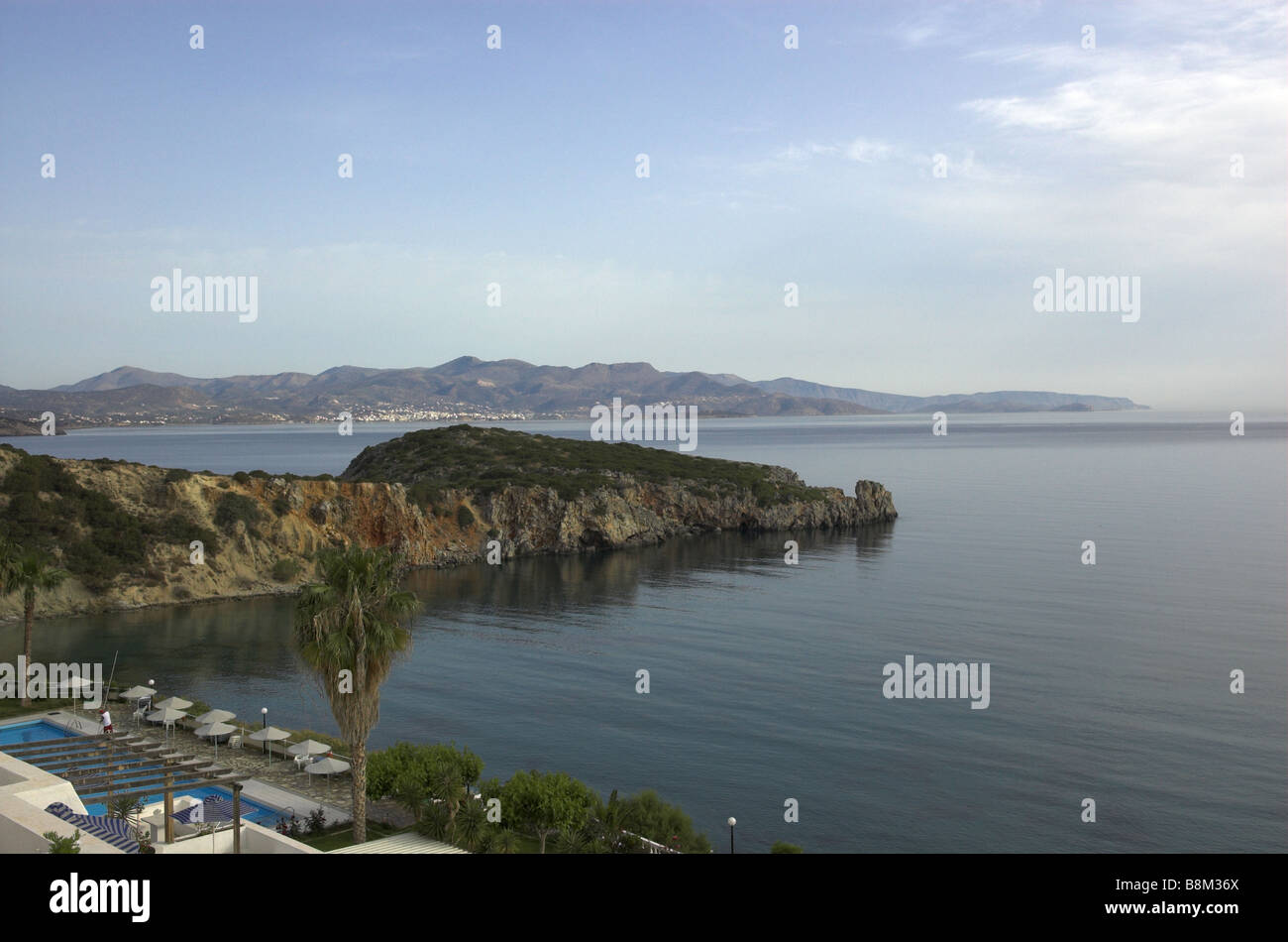 Istron Bay looking towards Agios Nicholaios Crete Greece Stock Photo ...