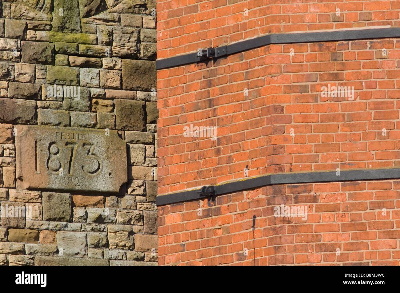 Brick and stone building materials used in the construction of a coal ...