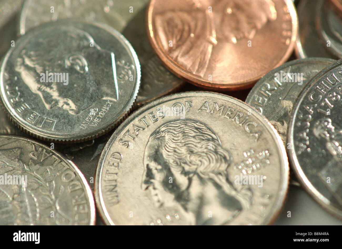 American Money Change Various Denominations Of American Money Dimes American Money Change Various Denominations Of American Money Dimes
