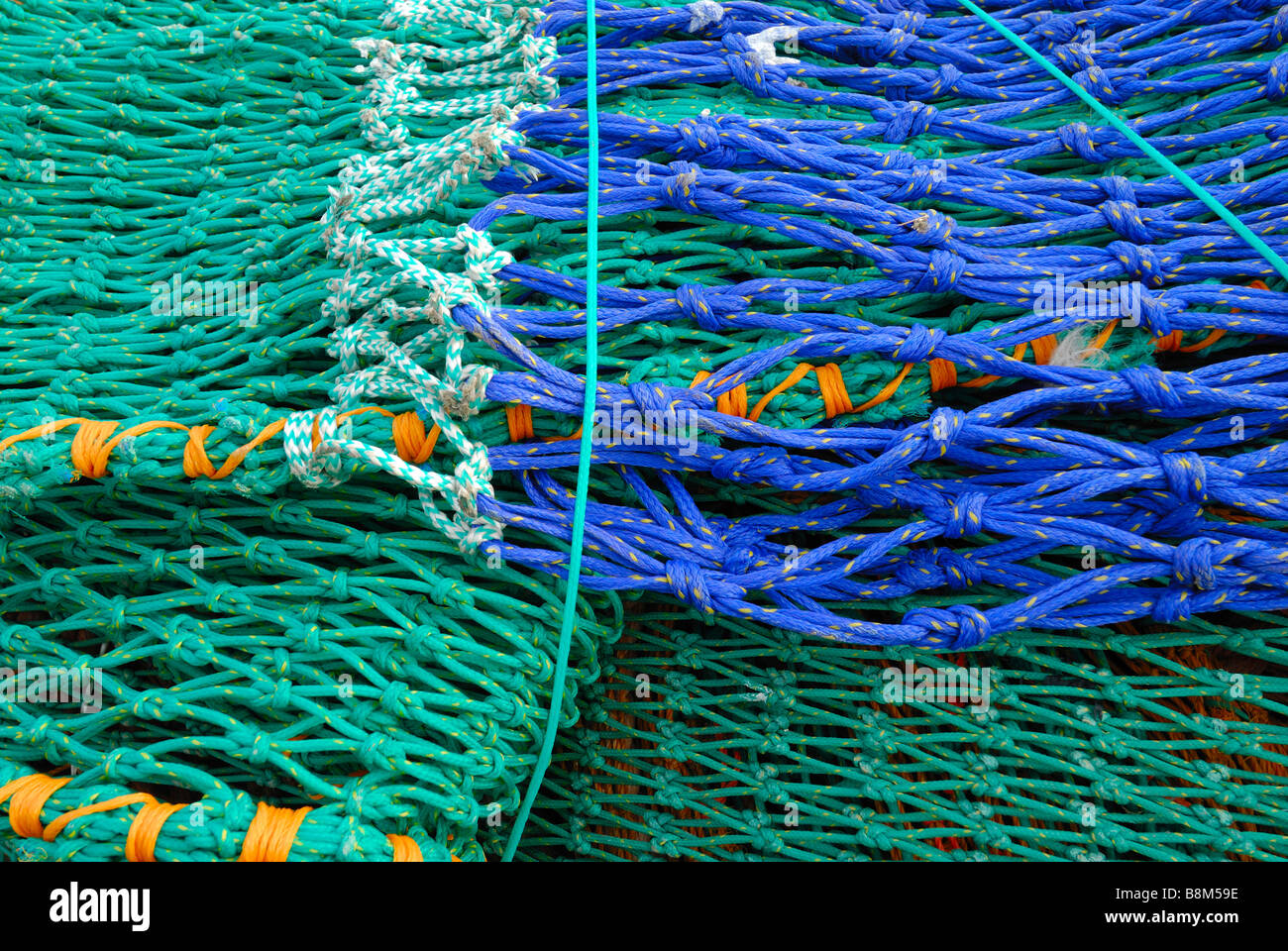 Fishing nets and rope Stock Photo - Alamy