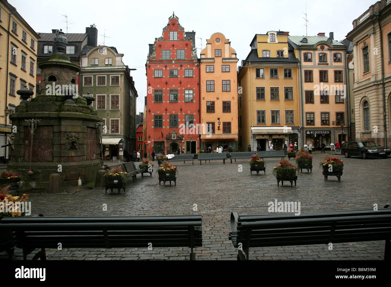 Colourful houses, Stortorget, Gamla Stan, the old town of Stockholm ...