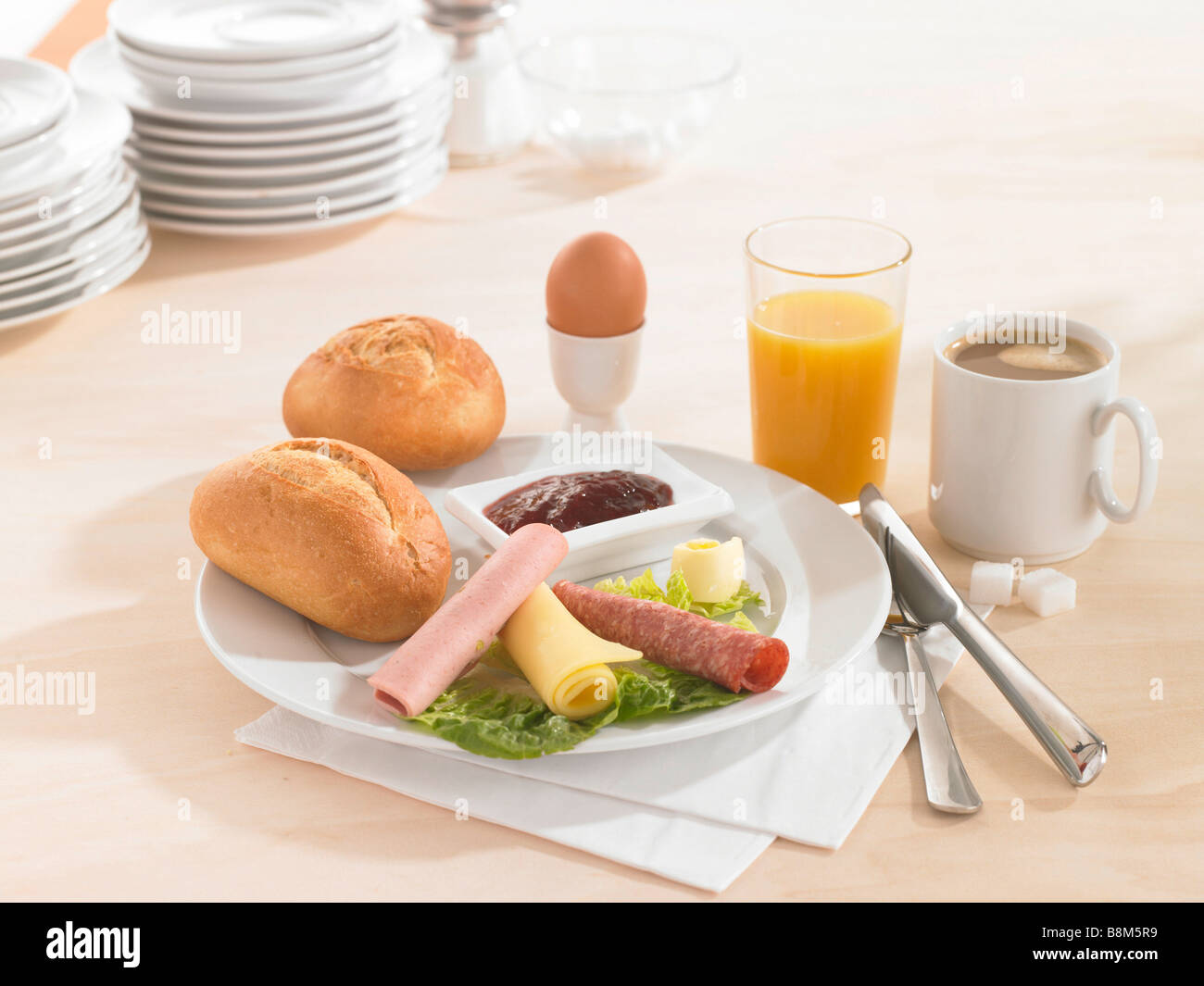 Continental breakfast table setting hotel hi-res stock photography and ...