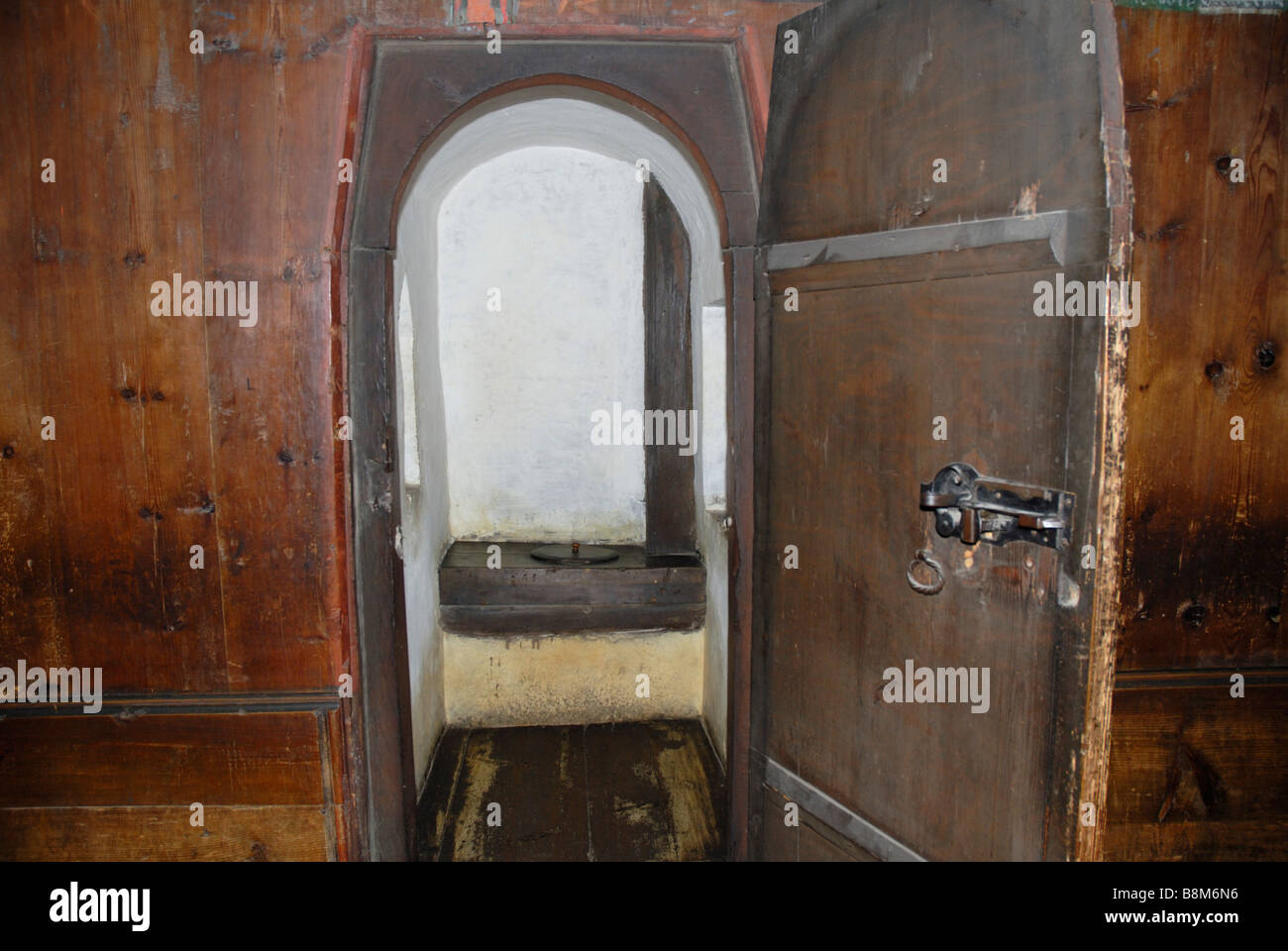The medieval toilet in the interior of the Hohensalzburg fortress in ...