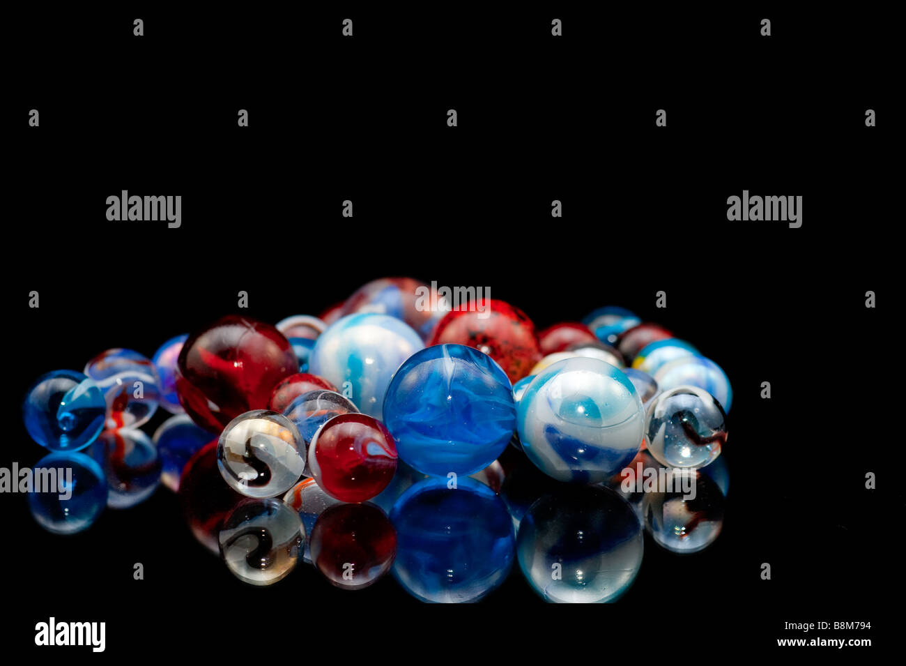 Group of marbles made of glass with swirls and various colors Stock ...
