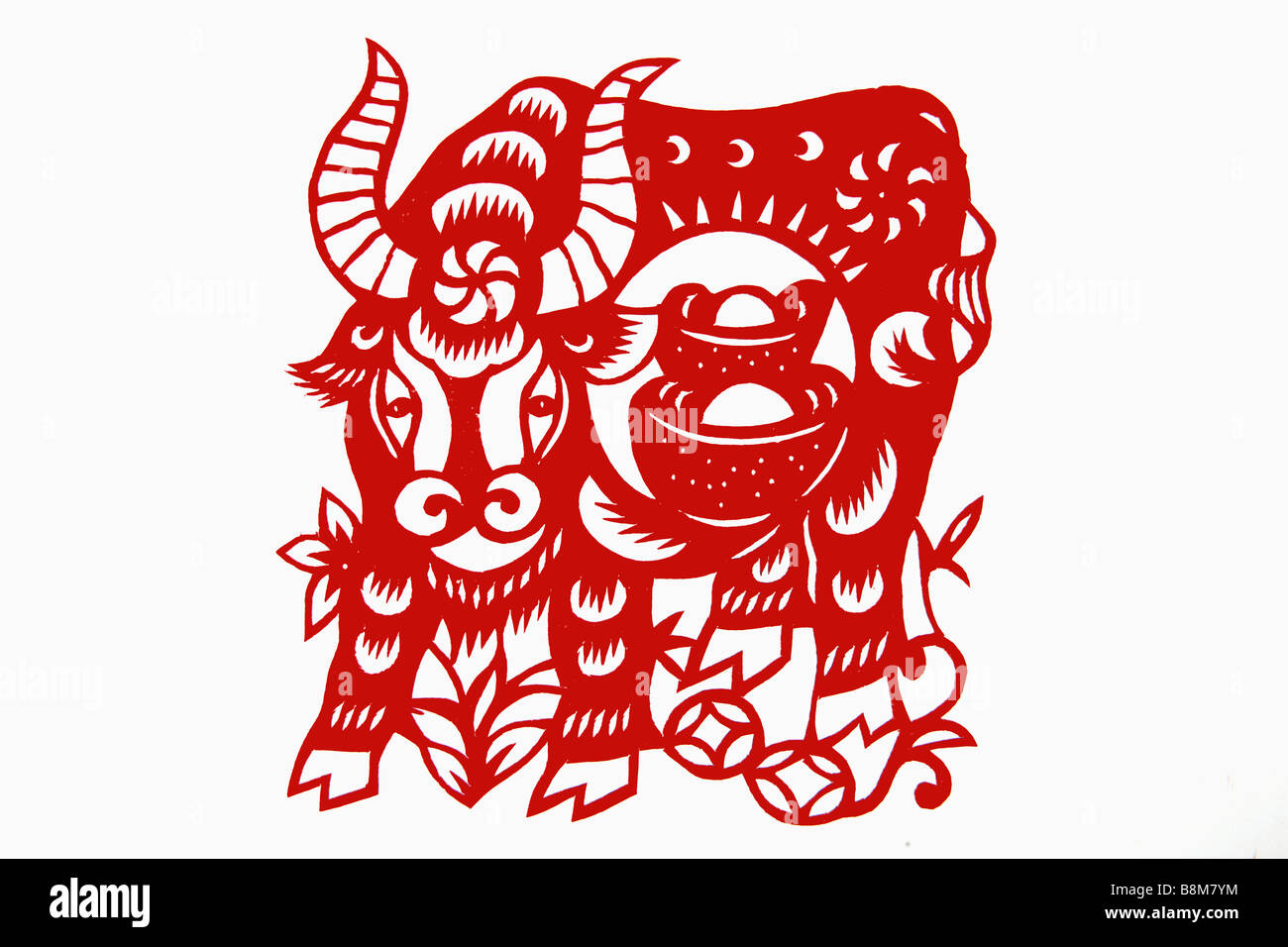 Cut Or Torn Paper Of Ox Stock Photo - Alamy