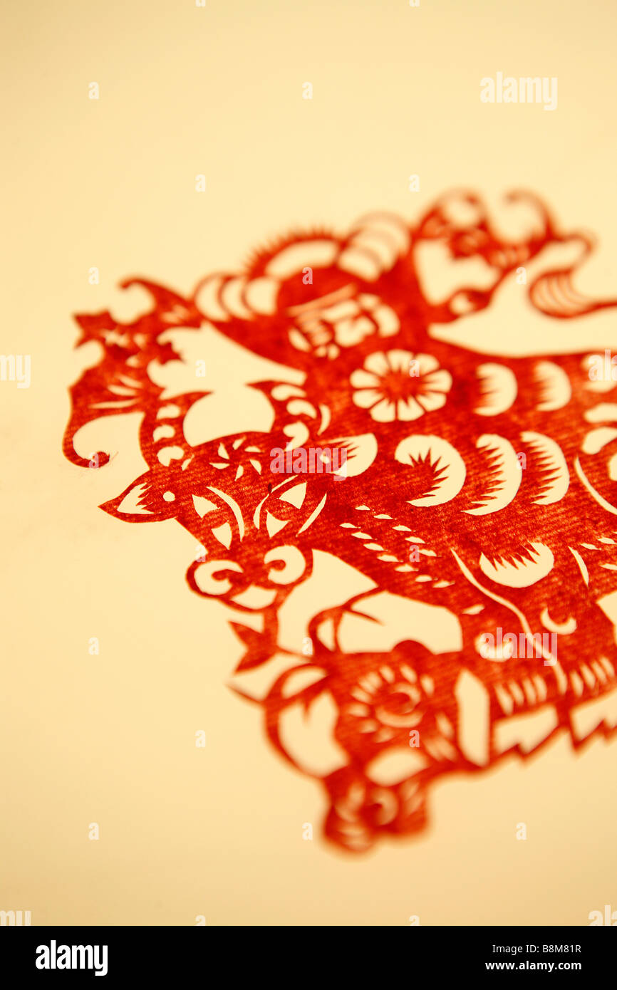 Cut Or Torn Paper Of Ox Stock Photo - Alamy