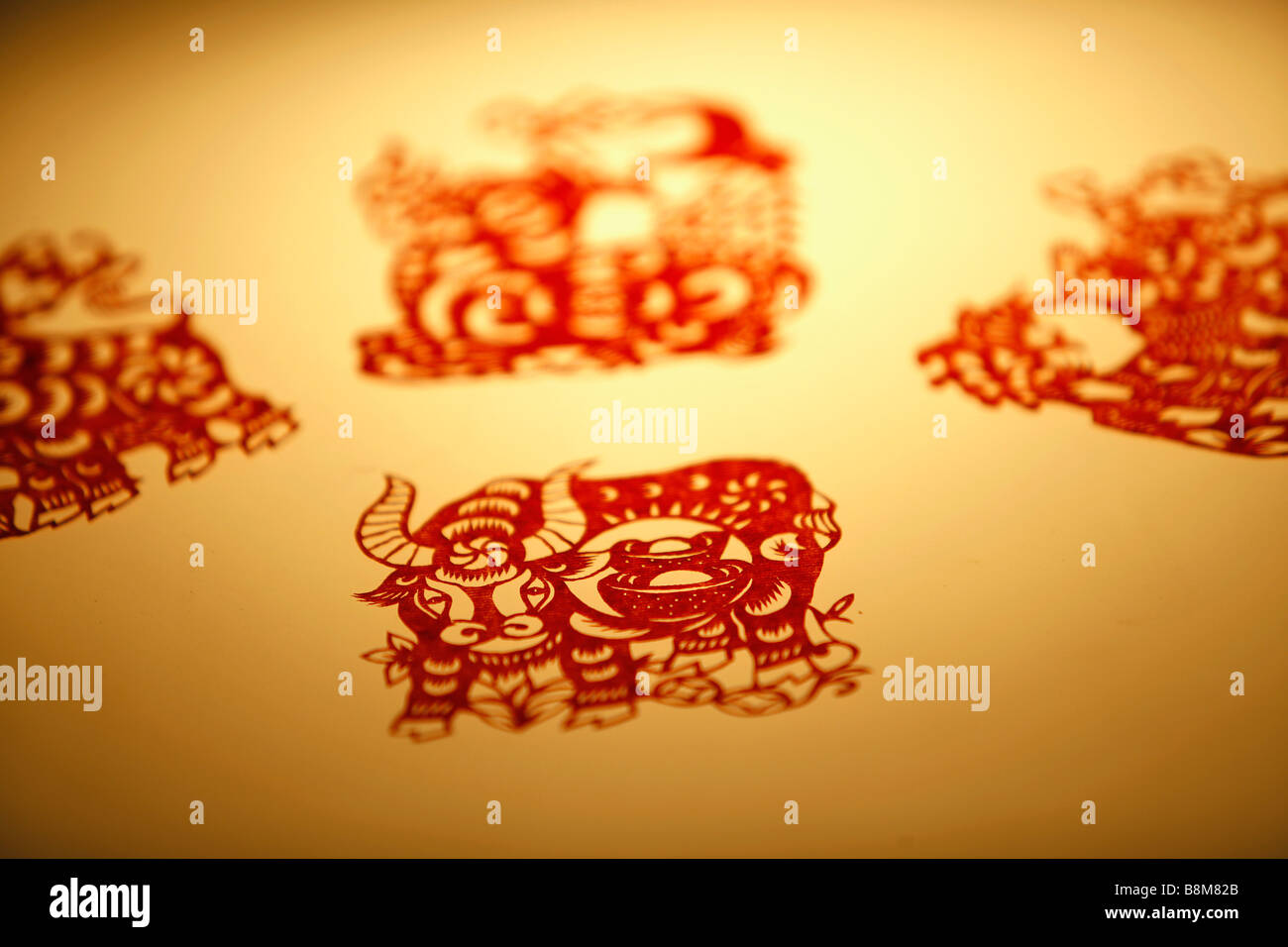 Cut Or Torn Paper Of Ox Stock Photo - Alamy