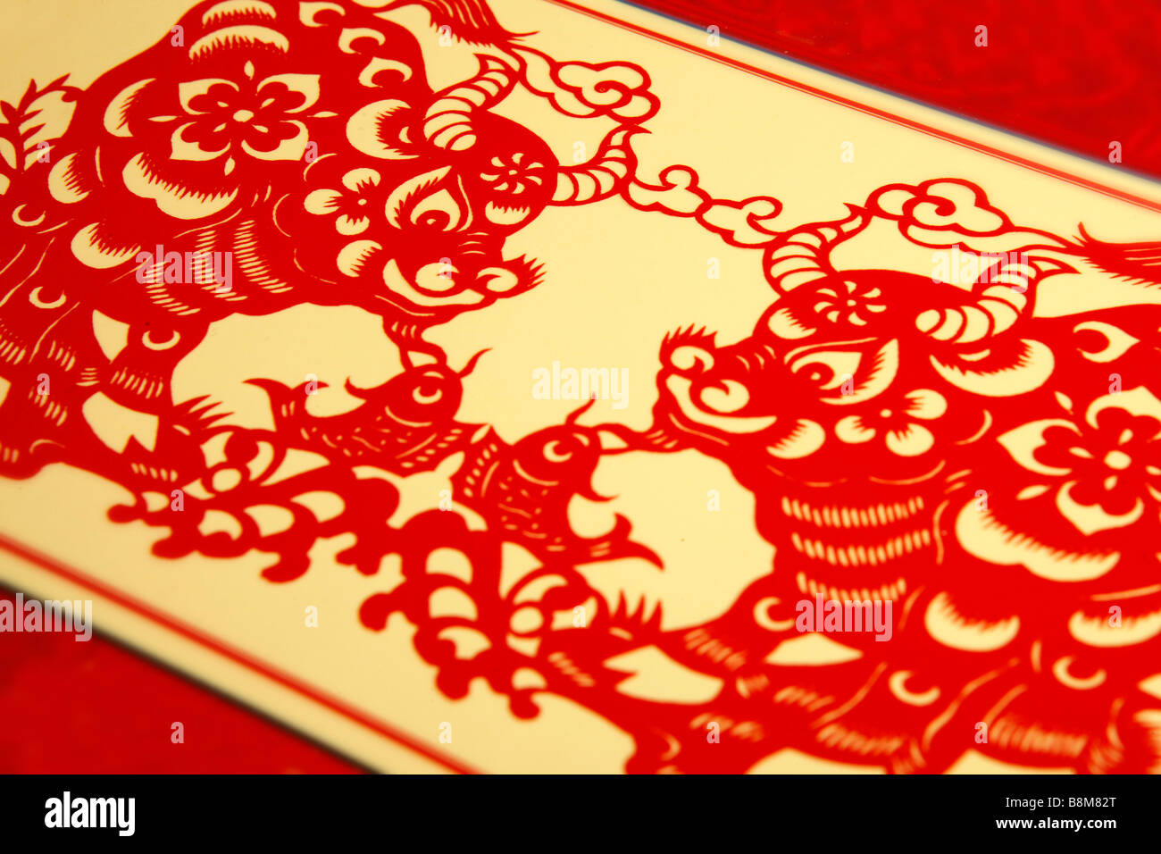 Cut Or Torn Paper Of Ox Stock Photo - Alamy